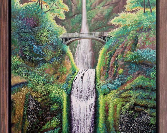 Multnomah Falls Original Oil Painting - Etsy