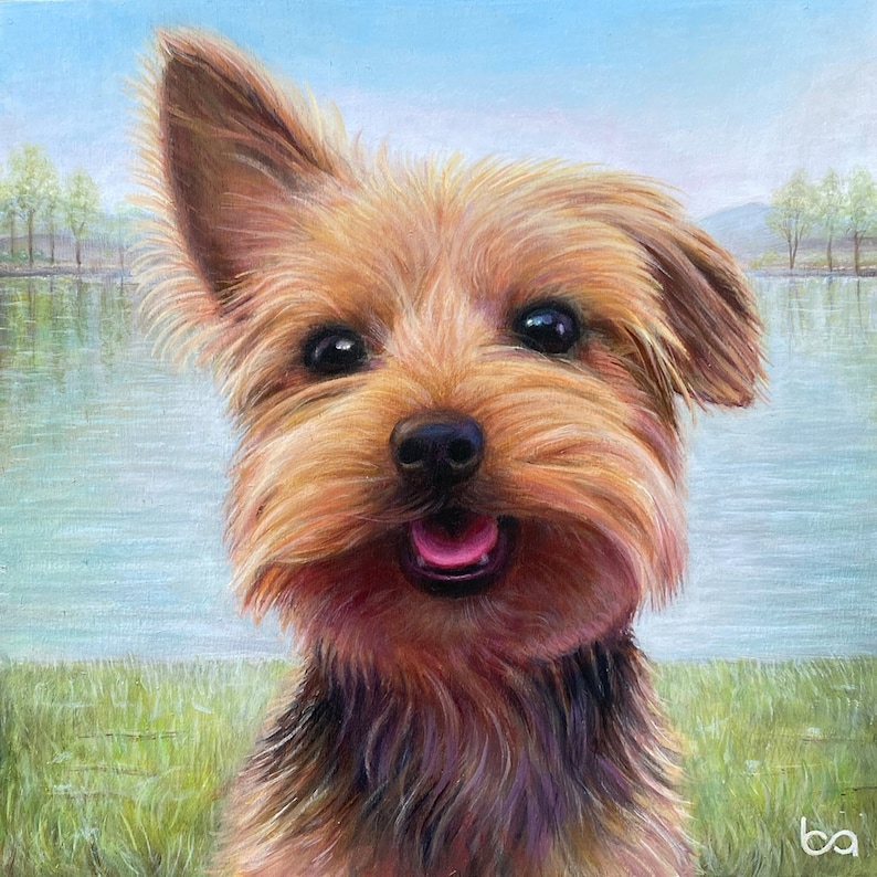 Custom Dog Painting From Your Photo, Original Hand Painted Dog Portrait ...