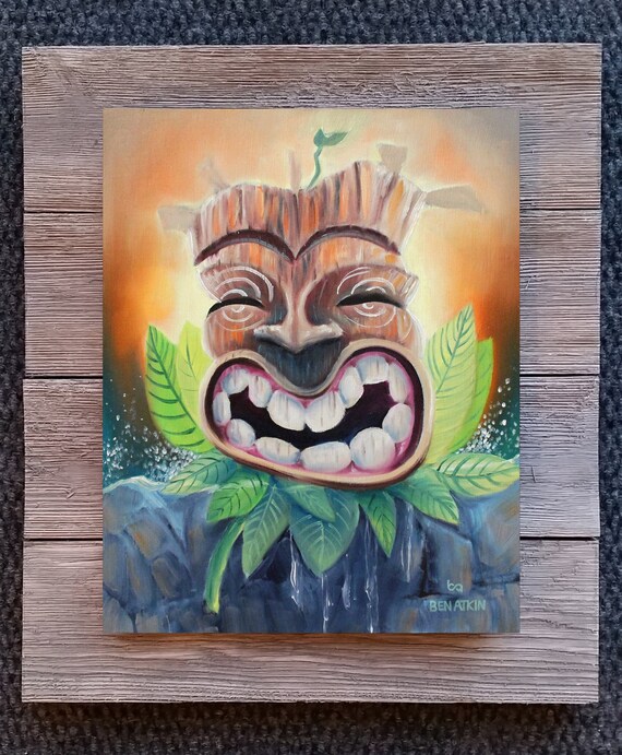 Tiki Hand Painted Original Oil Painting Hawaiian Tiki Art | Etsy