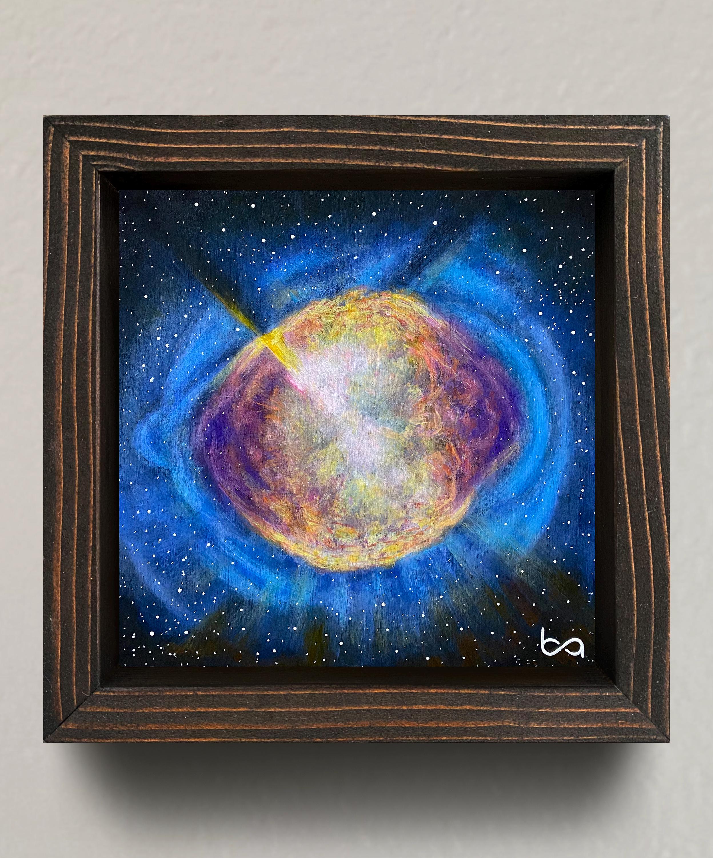 The Dumbbell Nebula - Hand Painted Original, 6x6" Acrylic Painting ...
