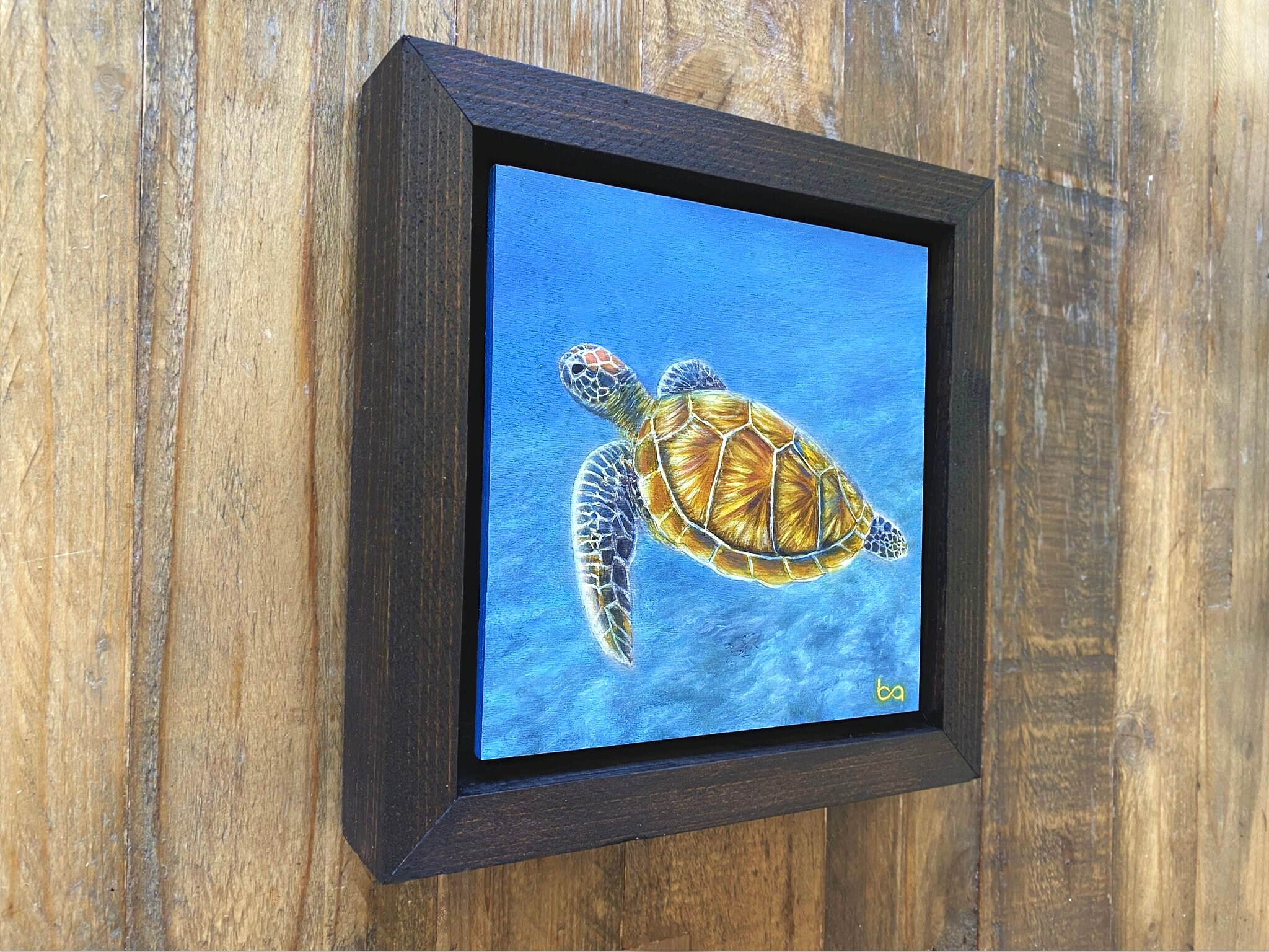 Sea Turtle Hand Painted Original Acrylic Painting Tropical - Etsy