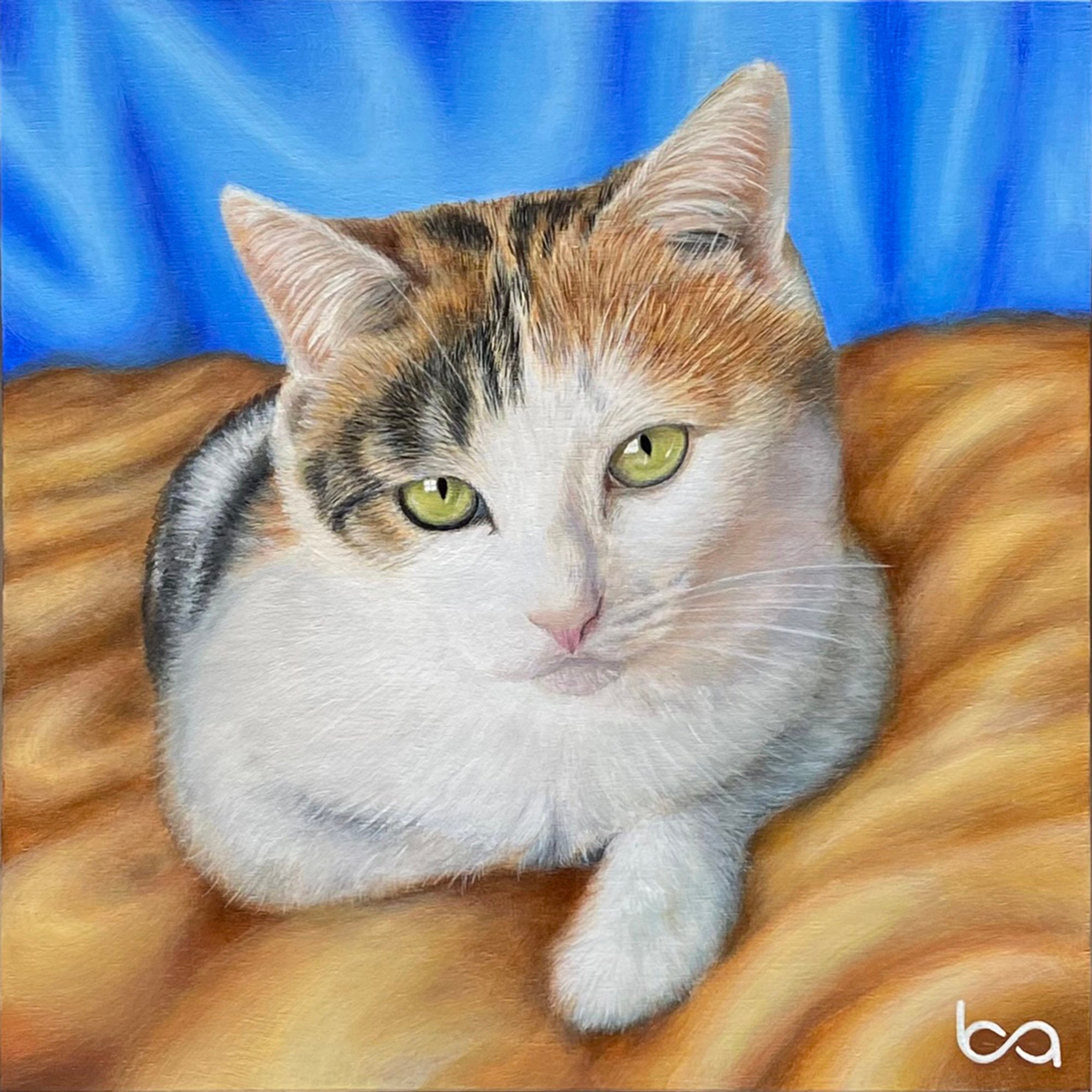 Custom Cat Painting From Your Photo, Original Hand Painted Cat Portrait ...