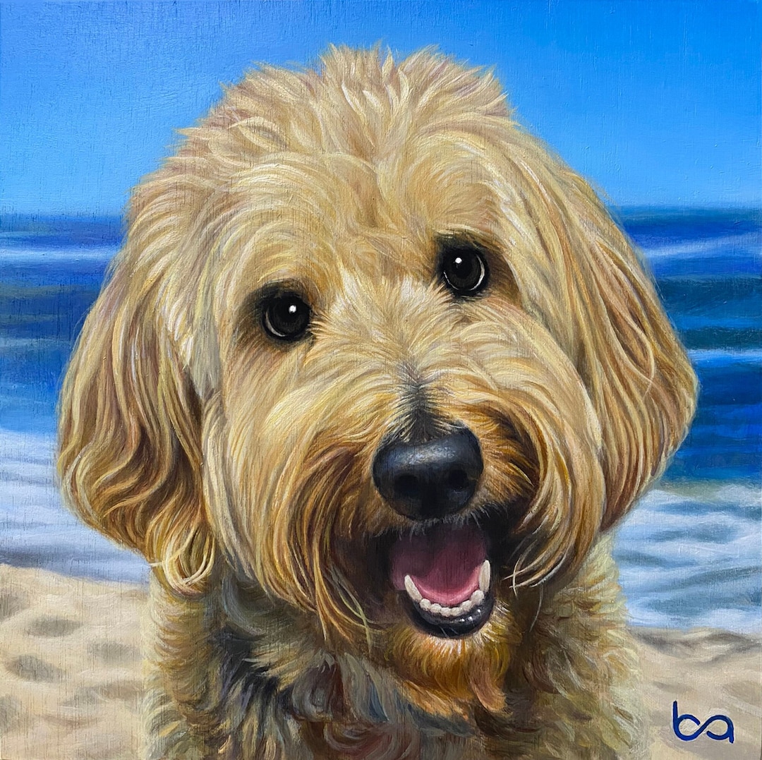 Custom Dog Painting From Your Photo, Original Hand Painted Dog Portrait ...