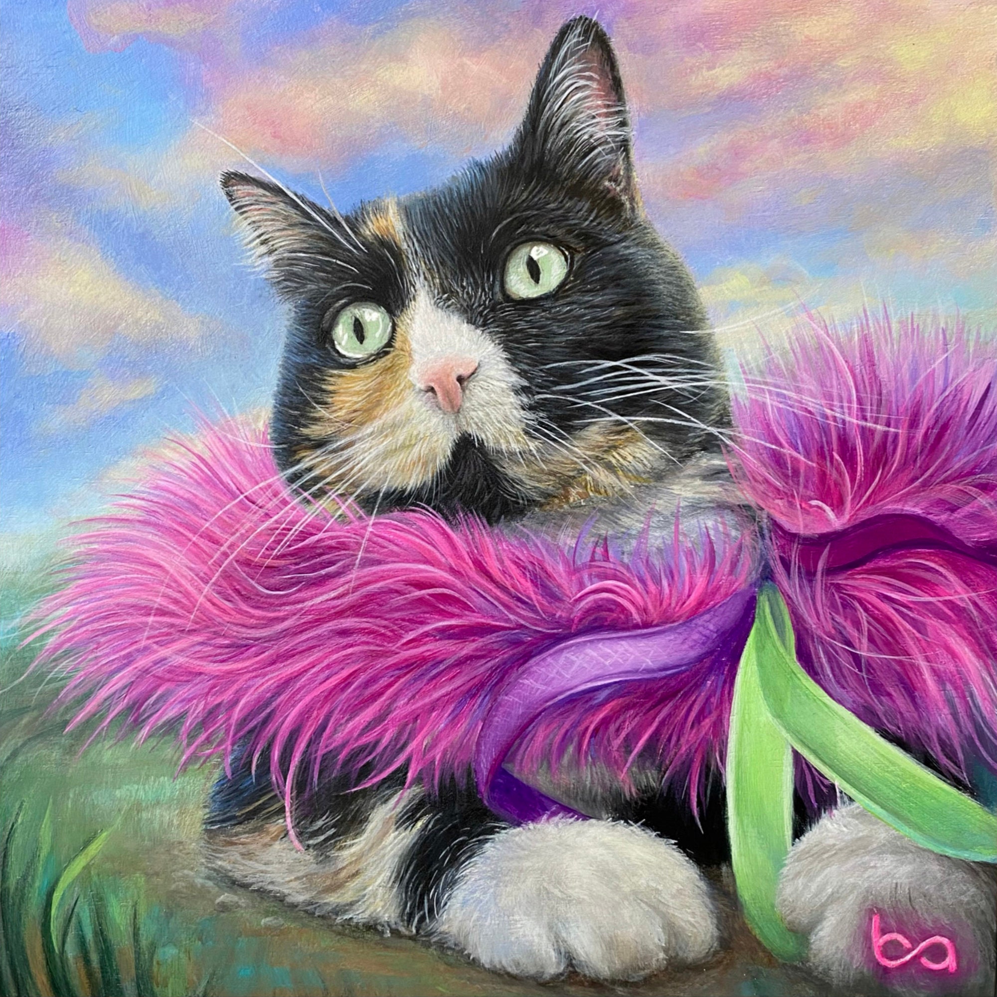 Custom Cat Painting From Your Photo, Original Hand Painted Cat Portrait ...