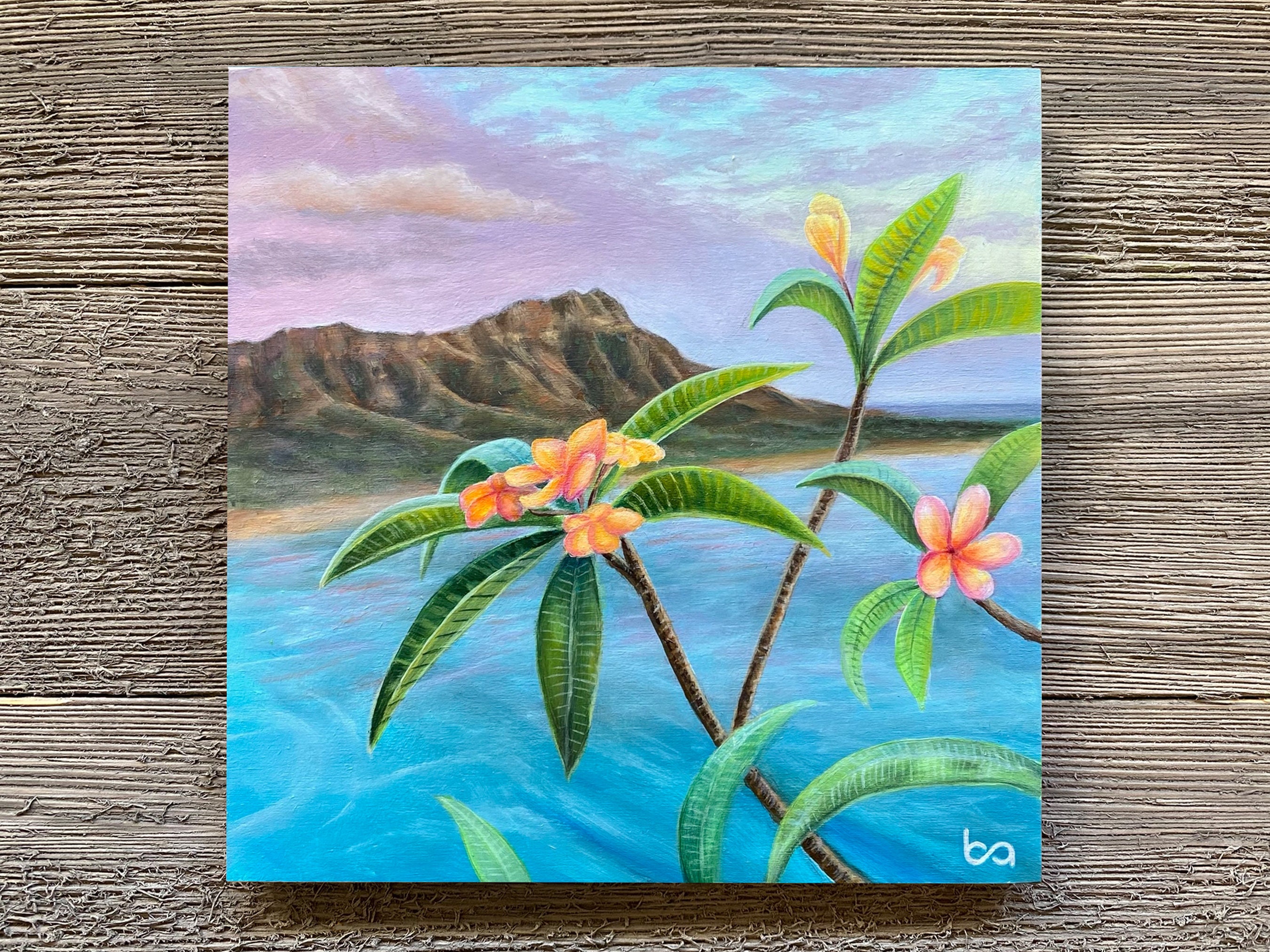 Custom Tropical Landscape Painting, Hand Painted Original Acrylic ...