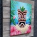 Tiki Hand Painted, Original Oil Painting, Tropical Ocean Tiki Art, Pink ...