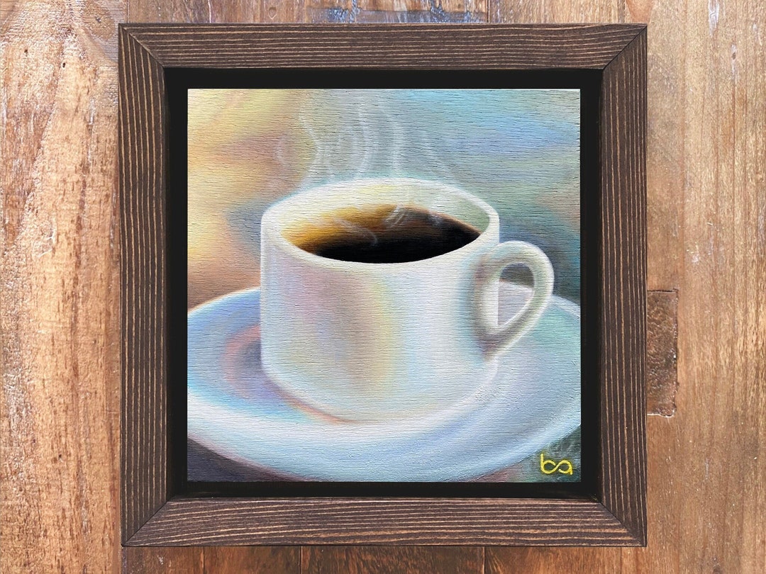 Hand Painted Coffee Mug Art: Original Acrylic Painting by Ben Atkin - Etsy