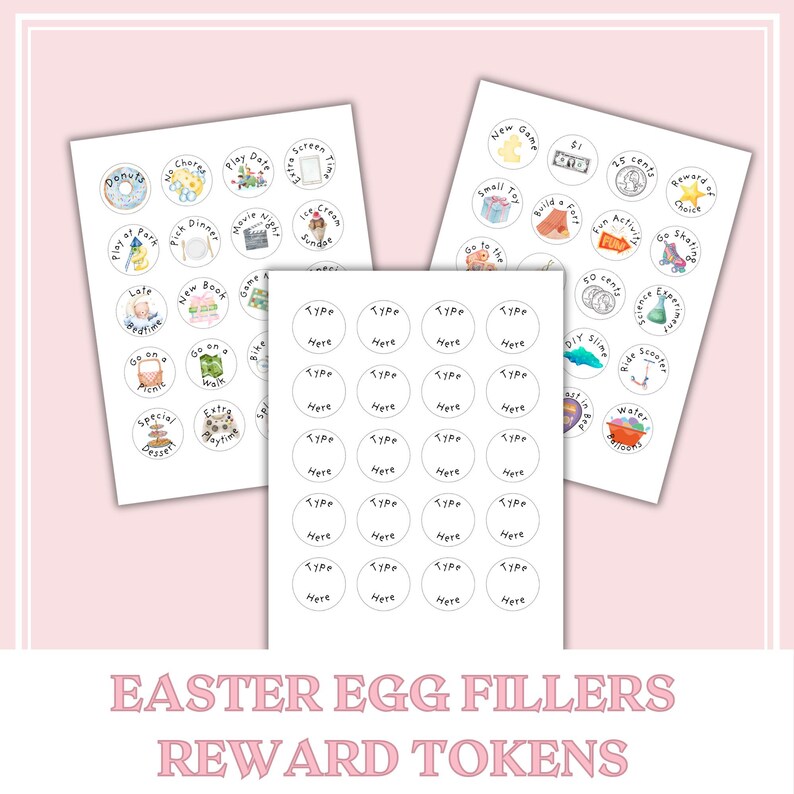 Printable Easter Egg Fillers, Egg Hunt Coupons, Easter Prize Tokens ...