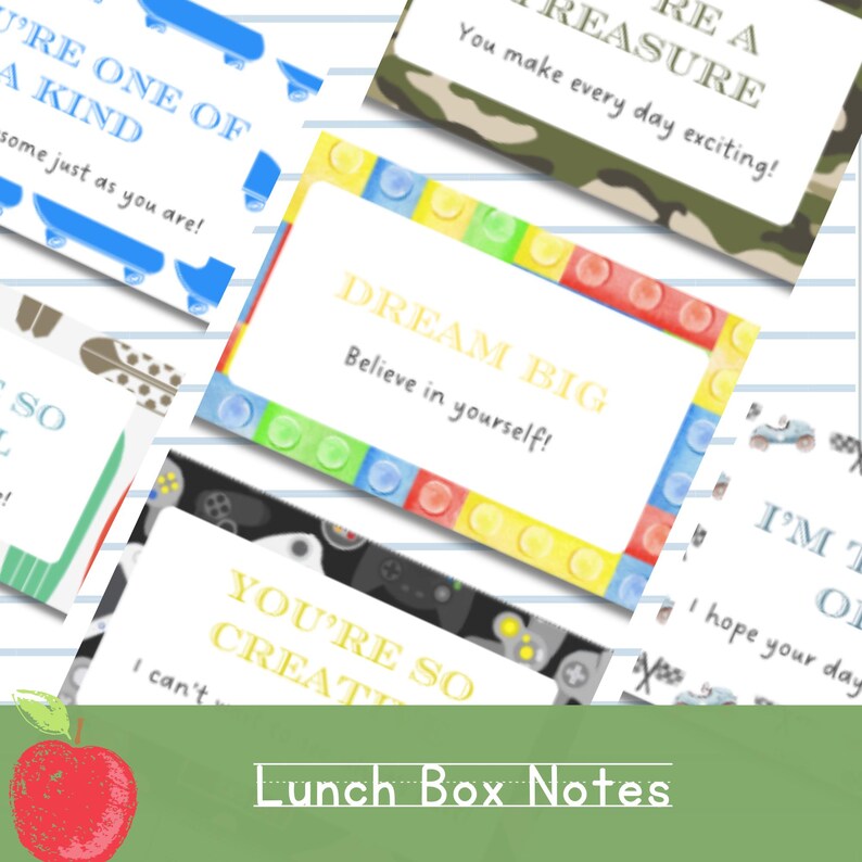 Lunch Box Notes | Positive Notes of Encouragement | Notes From Home ...