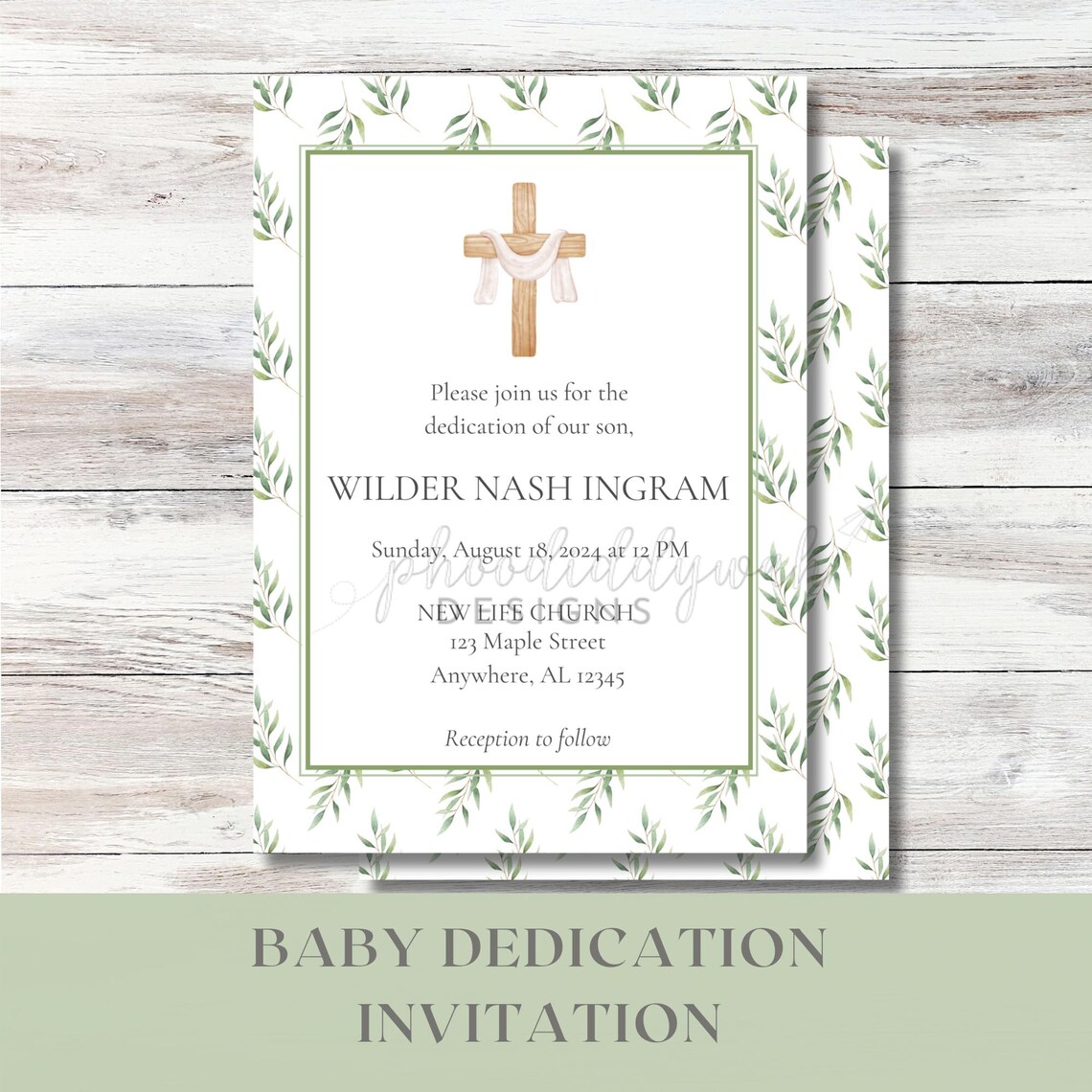 Baby Dedication Invitation Baptism Invitation Baby Christening ...