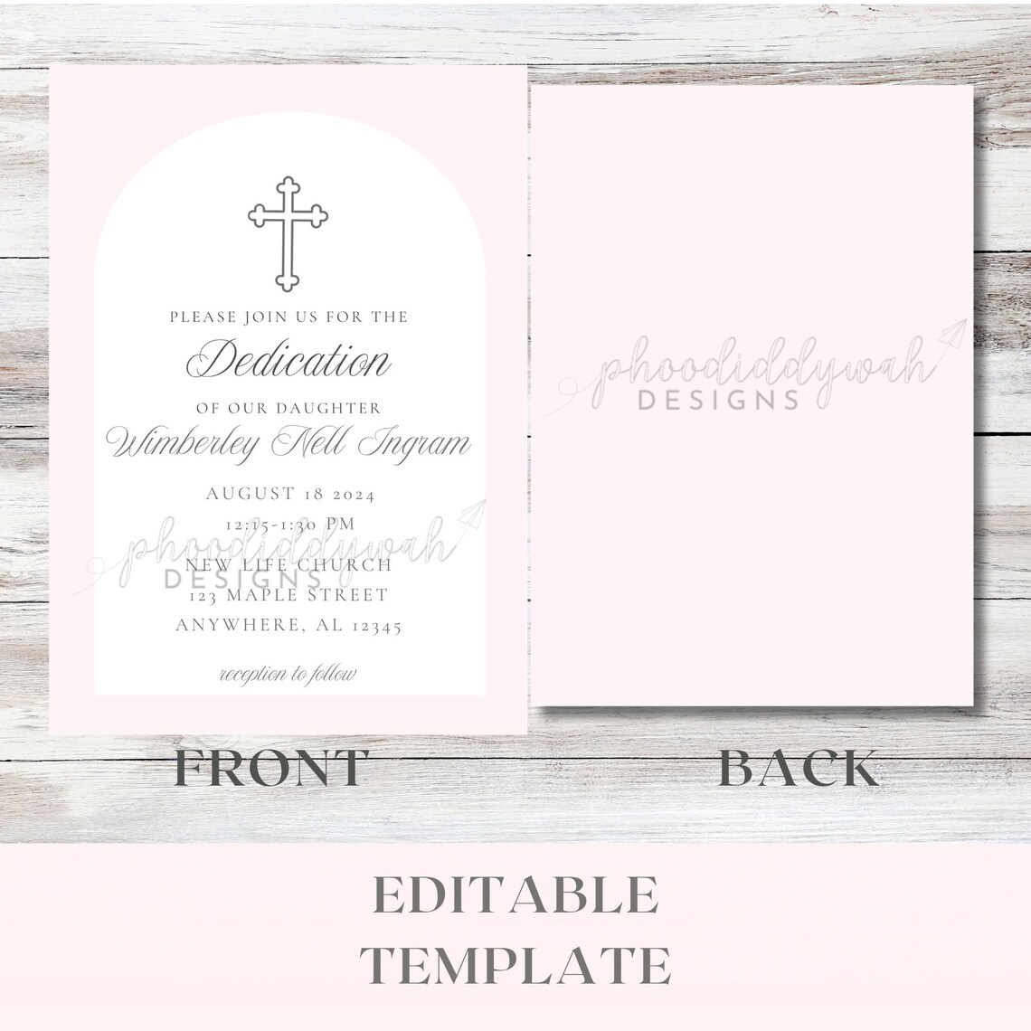 Baby Dedication Invitation | Baptism Invitation | Baby Christening ...