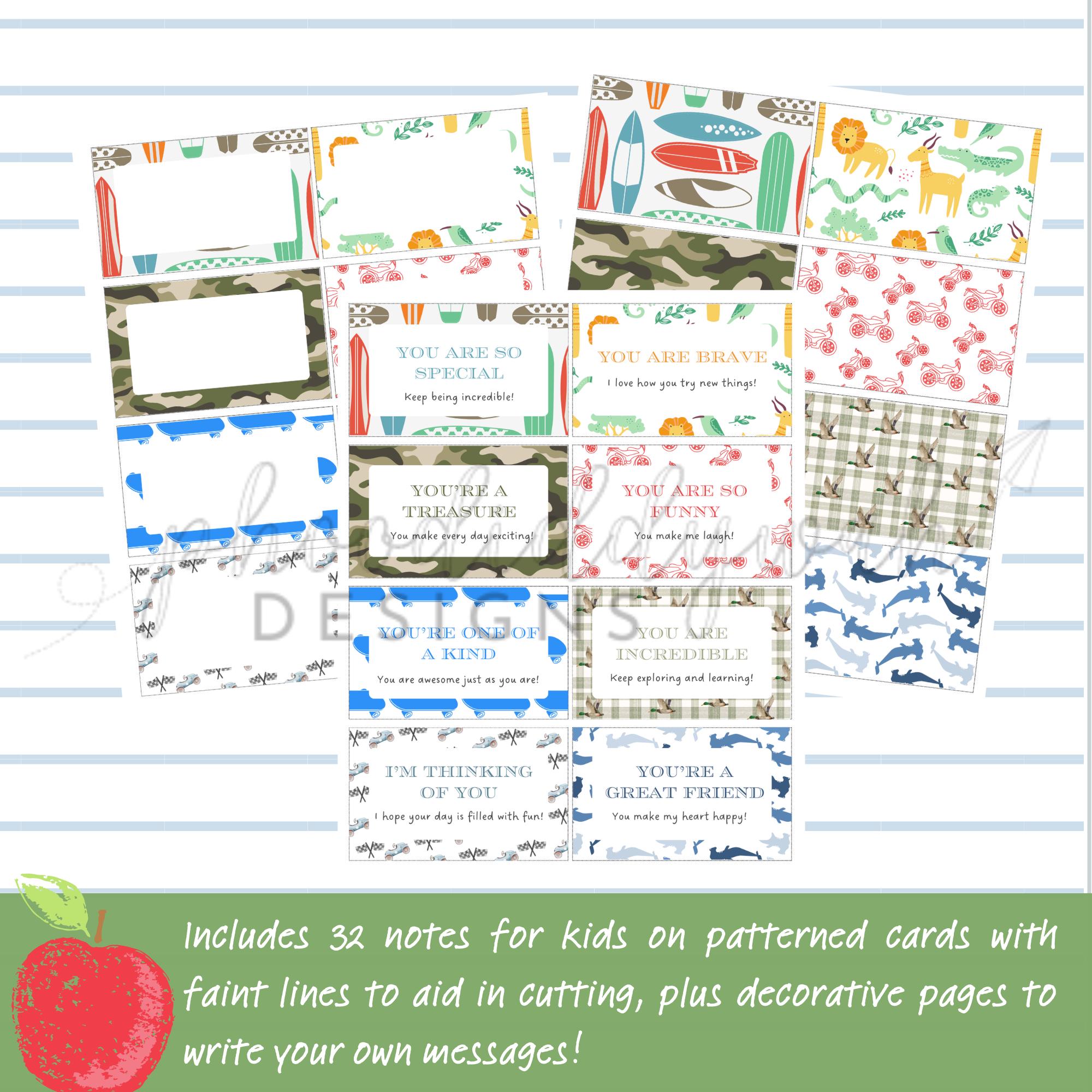 Lunch Box Notes | Positive Notes of Encouragement | Notes From Home ...
