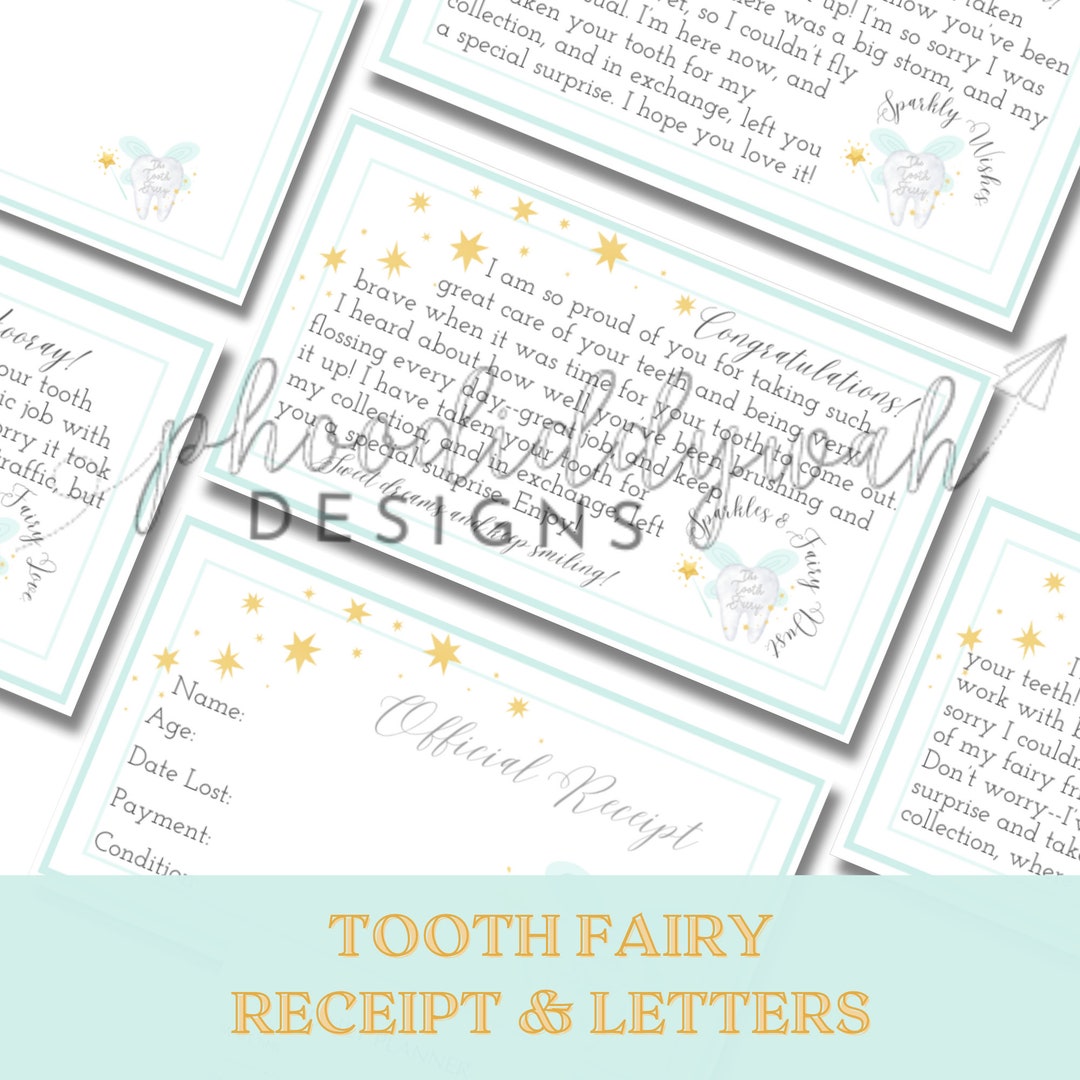 Letters From the Tooth Fairy | Tooth Fairy Receipt | Tooth Fairy Forgot ...