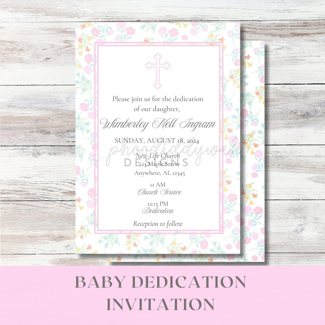 Baby Dedication Invitation Baptism Invitation Baby Christening ...