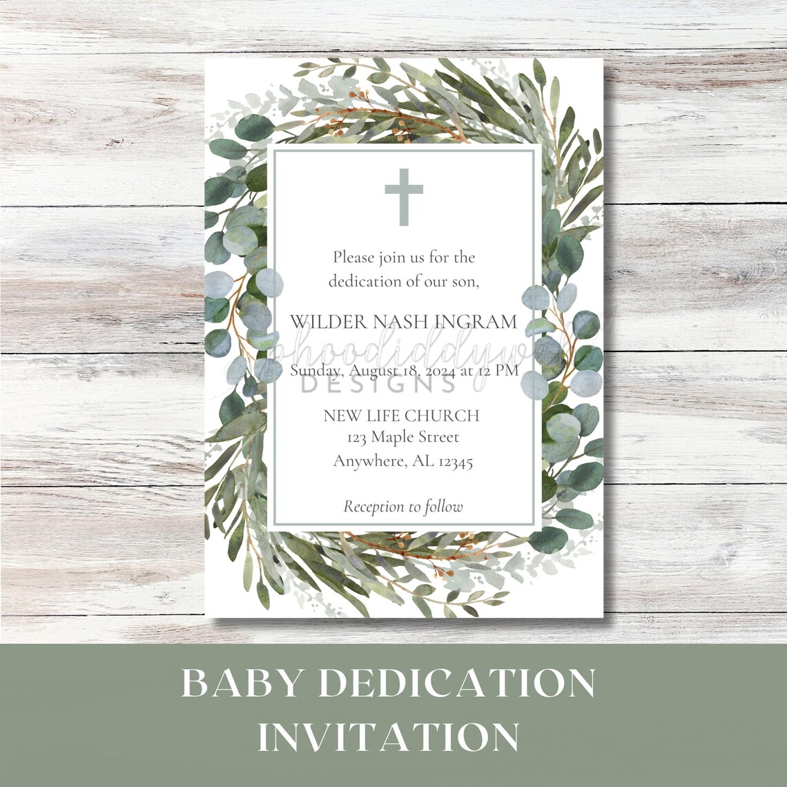Baby Dedication Invitation | Baptism Invitation | Baby Christening ...