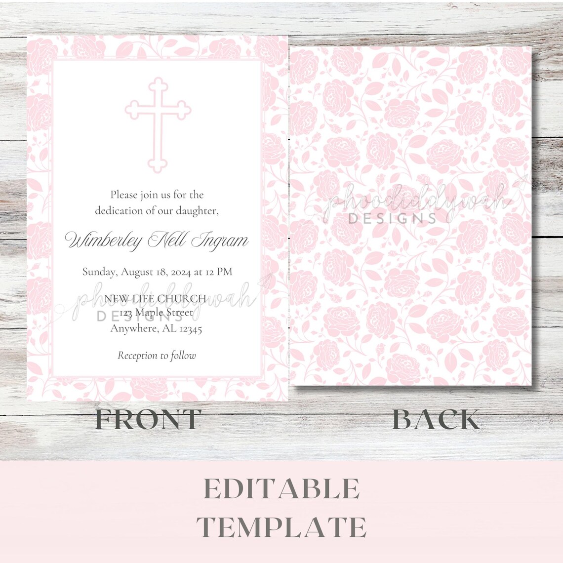 Baby Dedication Invitation | Baptism Invitation | Baby Christening ...