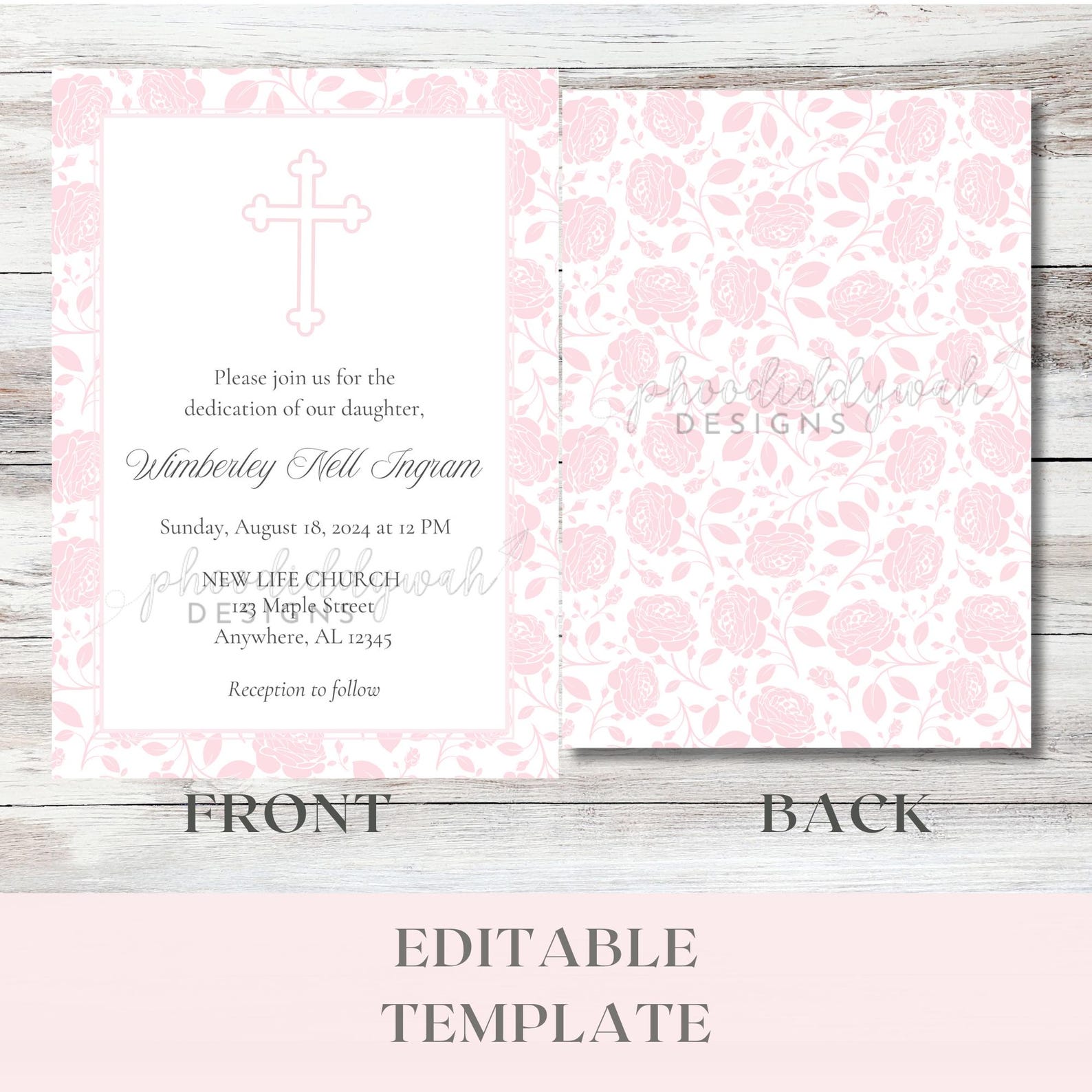 Baby Dedication Invitation | Baptism Invitation | Baby Christening ...