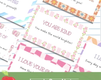 Lunch Box Notes Positive Notes of Encouragement Notes From Home Themed ...