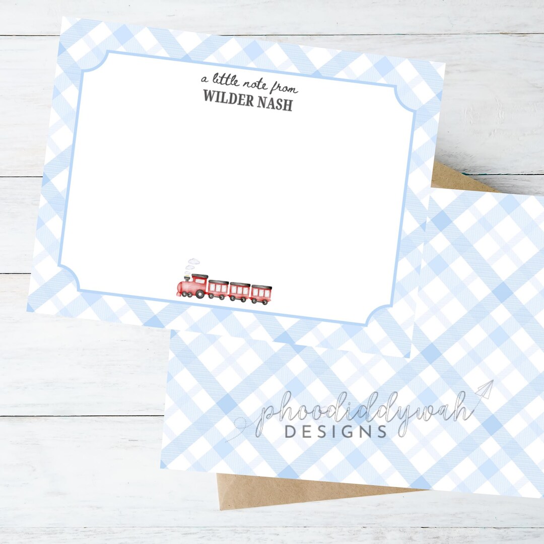 Red Train Stationery Set | Choo Choo Train Note Cards | Boys' Blue ...