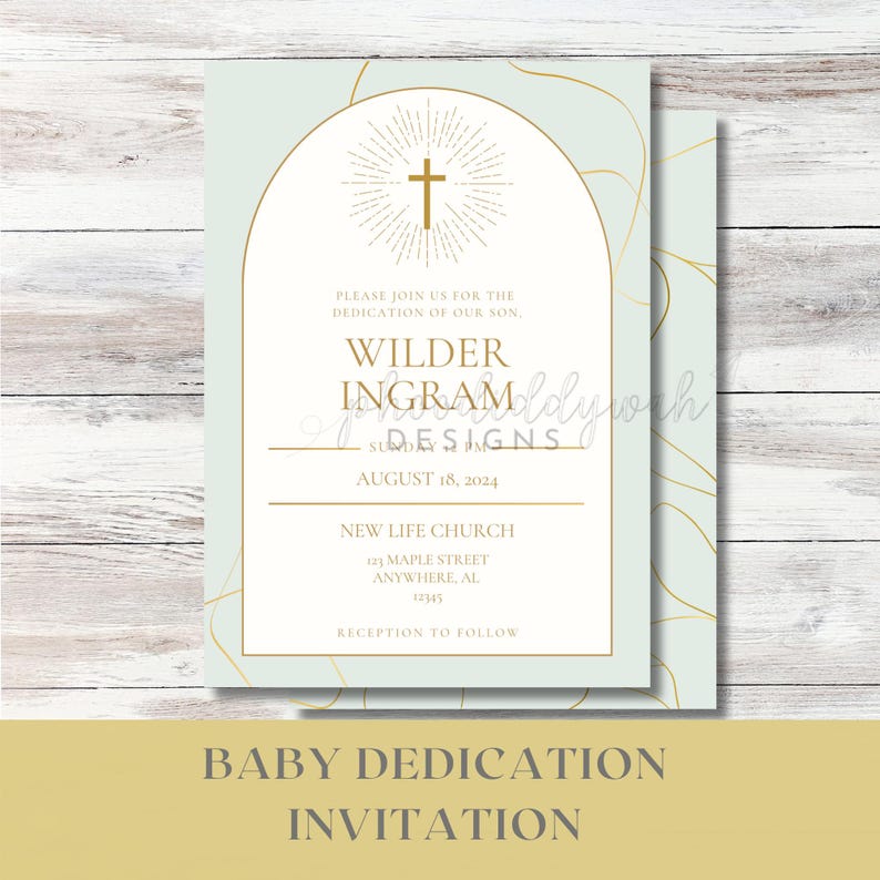 Baby Dedication Invitation | Baptism Invitation | Baby Christening ...