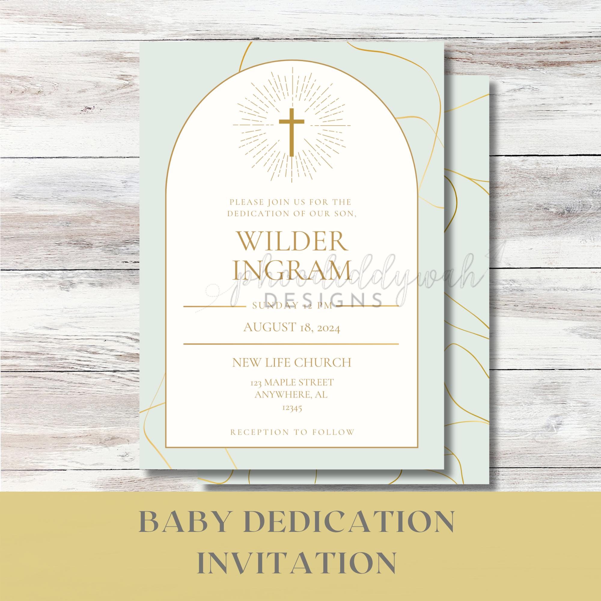 Baby Dedication Invitation | Baptism Invitation | Baby Christening ...