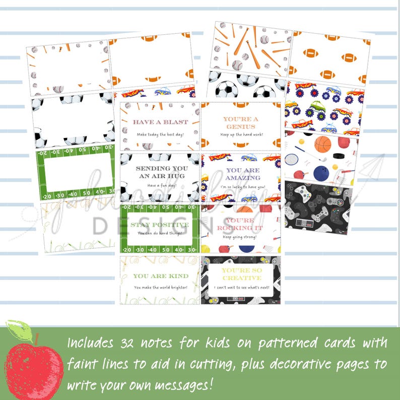 Lunch Box Notes | Positive Notes of Encouragement | Notes From Home ...