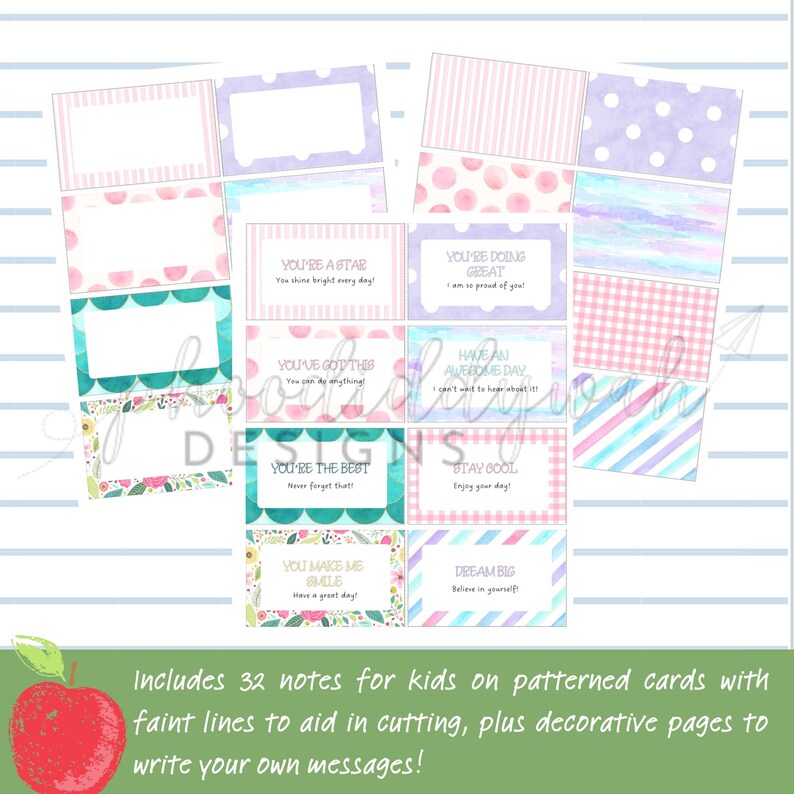 Lunch Box Notes | Positive Notes of Encouragement | Notes From Home ...