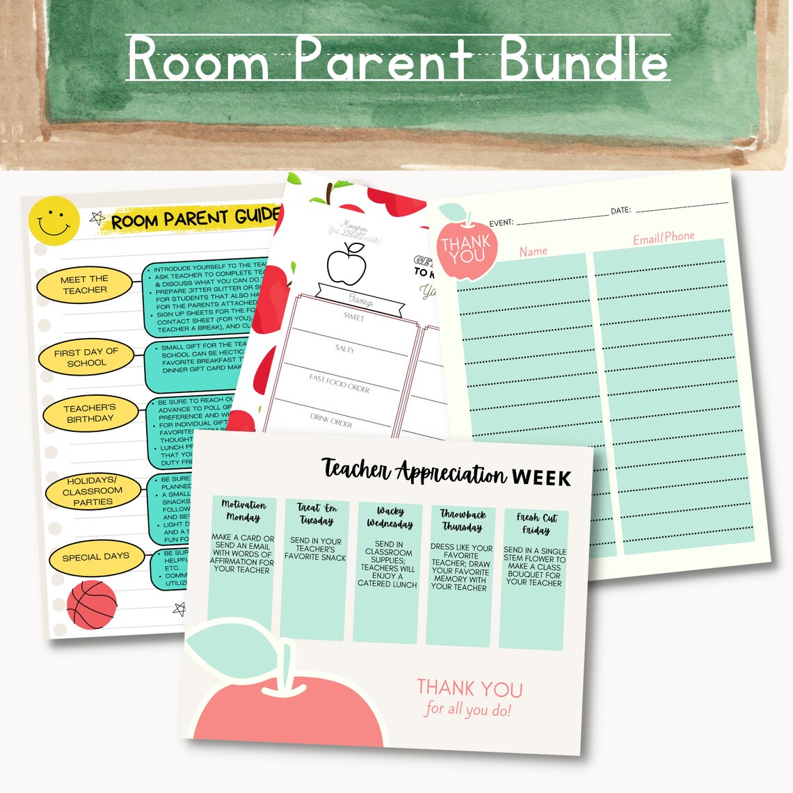 Teacher Appreciation Week Schedule | Room Parent Bundle | Room Parent ...