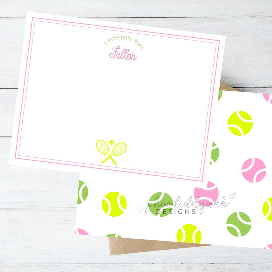 Tennis Stationery Set | Tennis Note Cards | Preppy Stationery Printable ...