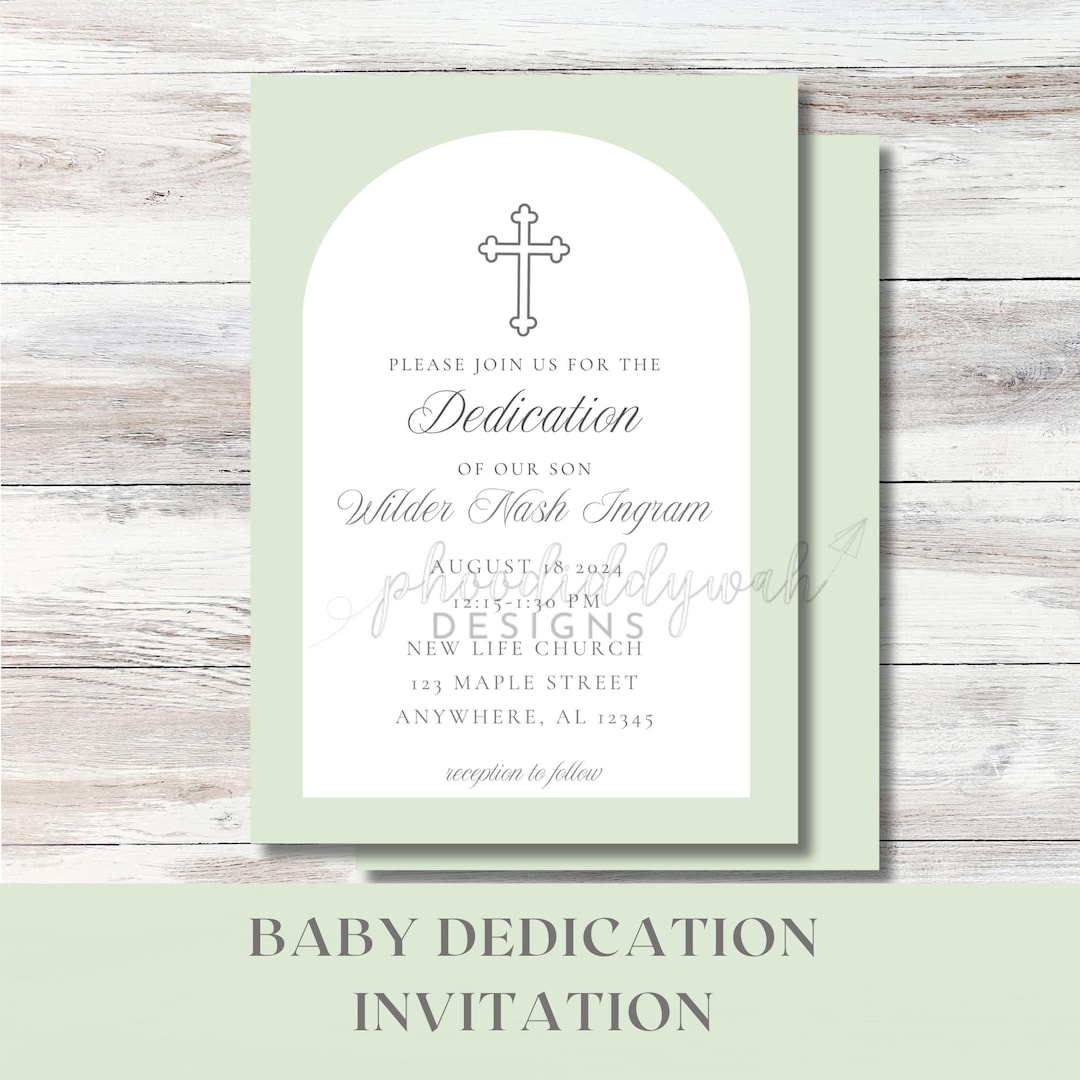 Baby Dedication Invitation Baptism Invitation Baby Christening ...