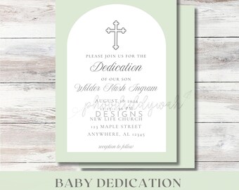 Baby Dedication Invitation Baptism Invitation Baby Christening ...