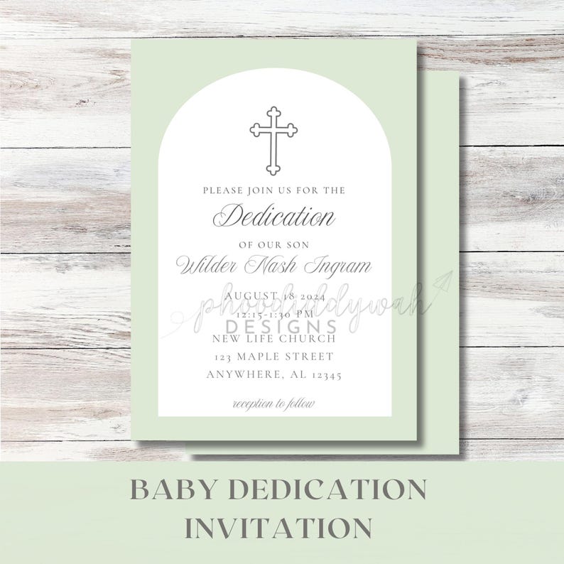 Baby Dedication Invitation Baptism Invitation Baby Christening ...