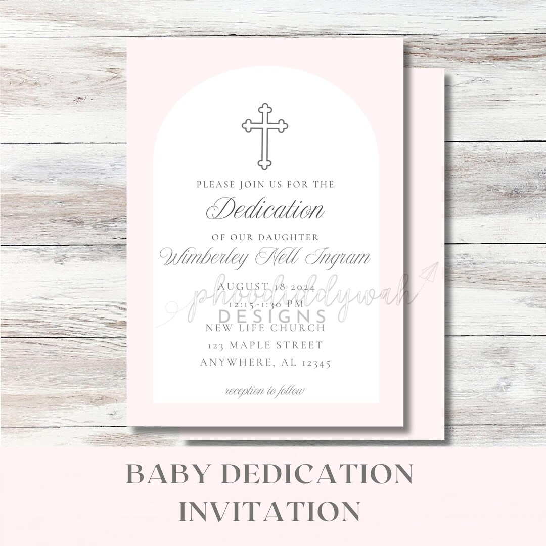 Baby Dedication Invitation | Baptism Invitation | Baby Christening ...