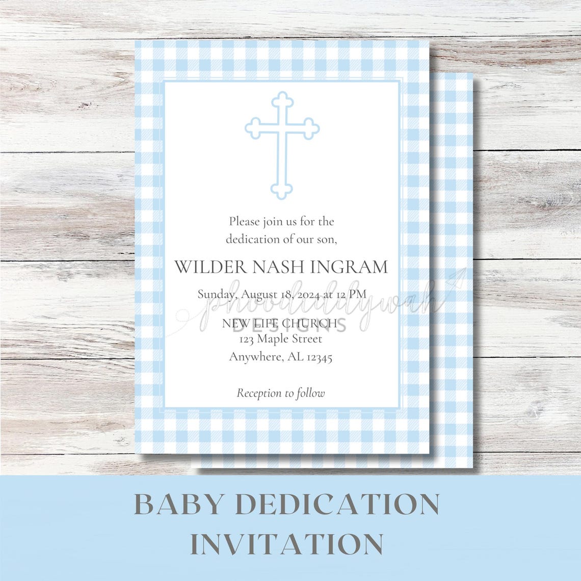 Baby Dedication Invitation | Baptism Invitation | Baby Christening ...