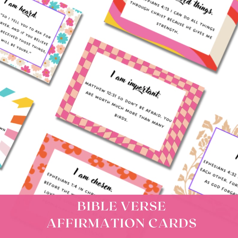 Daily Affirmations for Teen Girls | Bible Verse Affirmation Cards ...