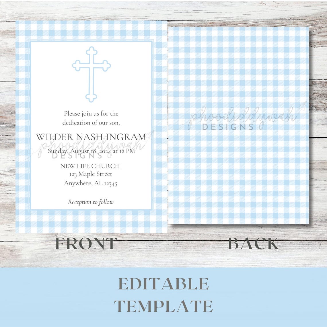 Baby Dedication Invitation | Baptism Invitation | Baby Christening ...