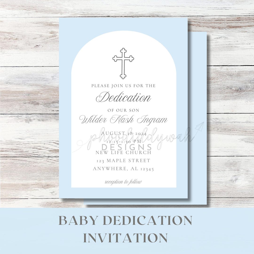 Baby Dedication Invitation | Baptism Invitation | Baby Christening ...