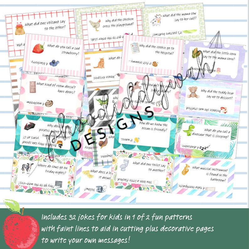 Lunchbox Jokes Kids' Jokes Lunch Notes Jokes for Kids Back to School ...