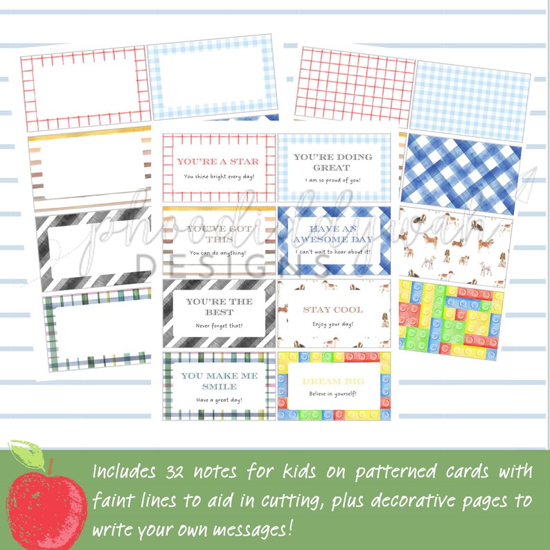 Lunch Box Notes | Positive Notes of Encouragement | Notes From Home ...