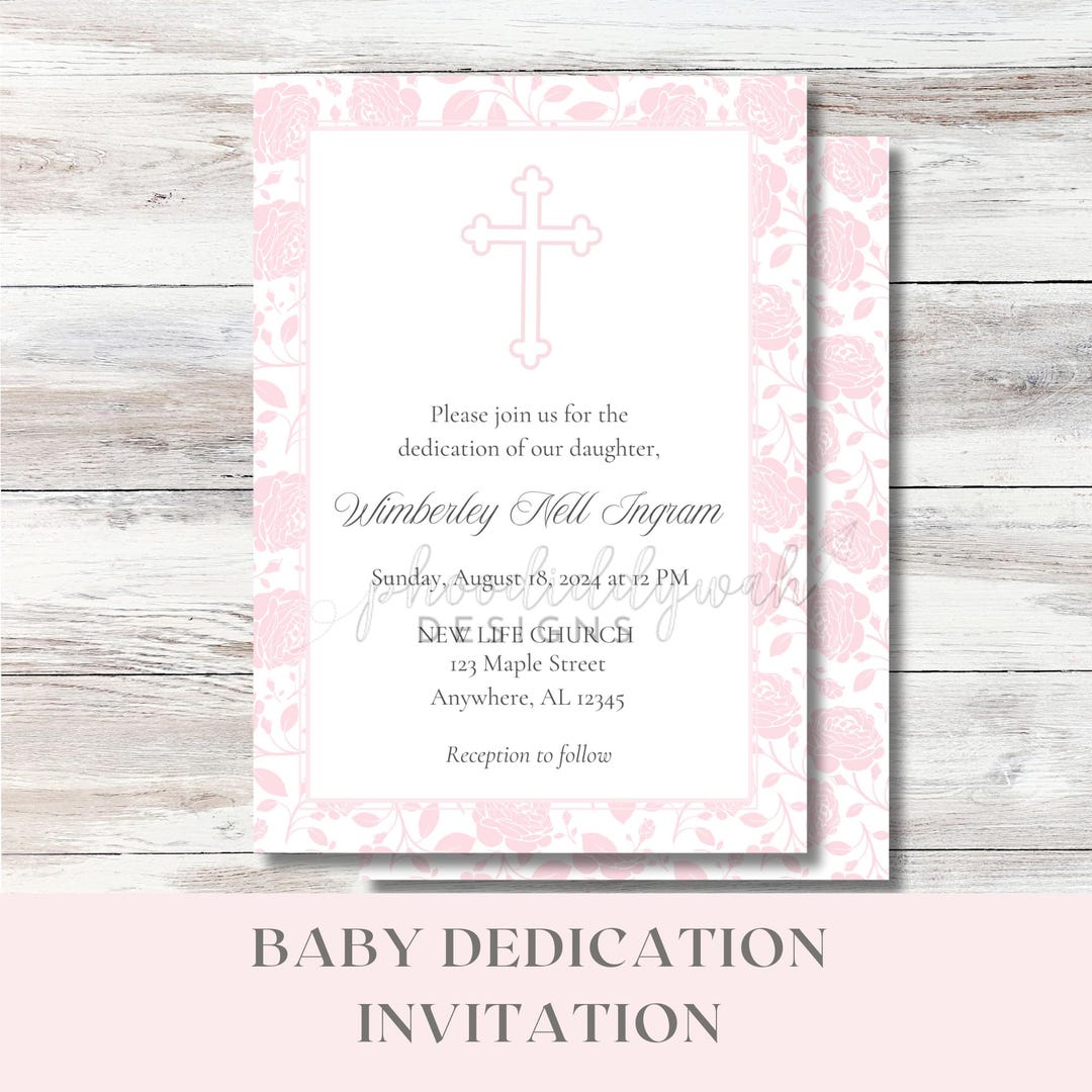 Baby Dedication Invitation | Baptism Invitation | Baby Christening ...