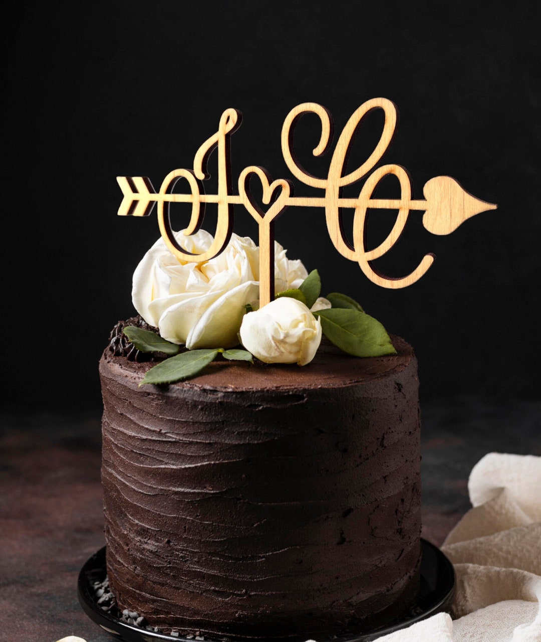 Personalized Wedding Cake Topper Arrow Rustic Wedding Cake Topper ...