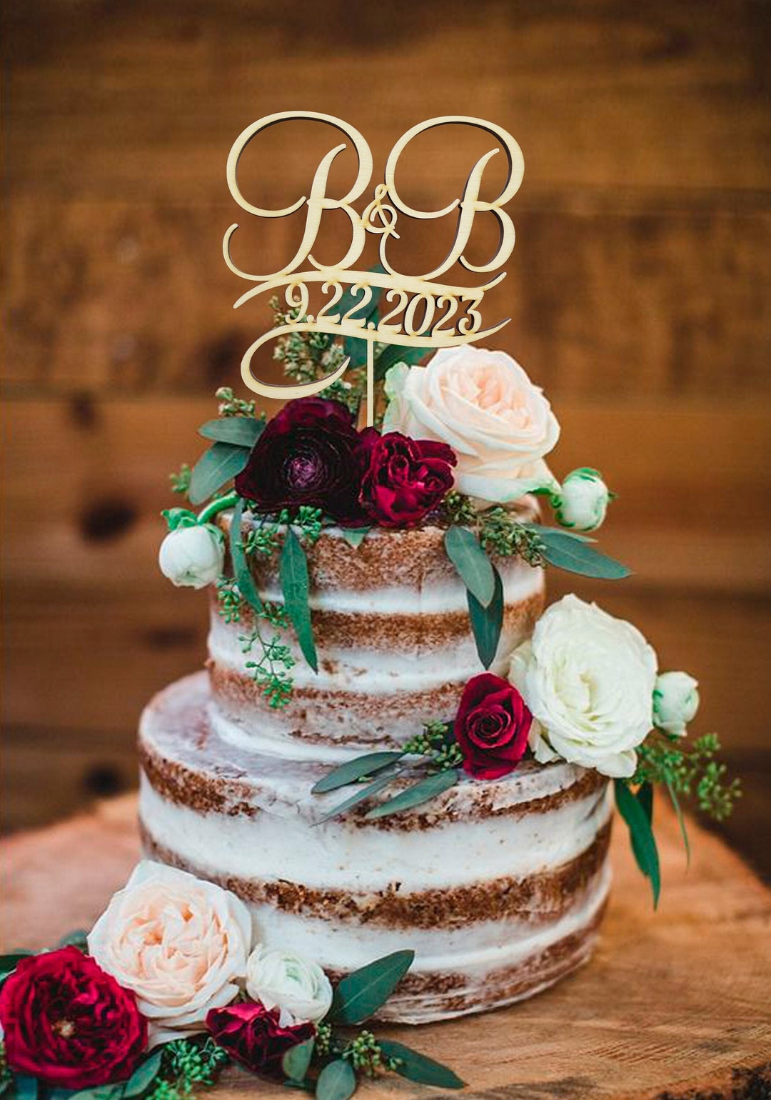 B Cake Topper, Wedding Cake Toppers, Monogram Wedding Cake Topper B ...