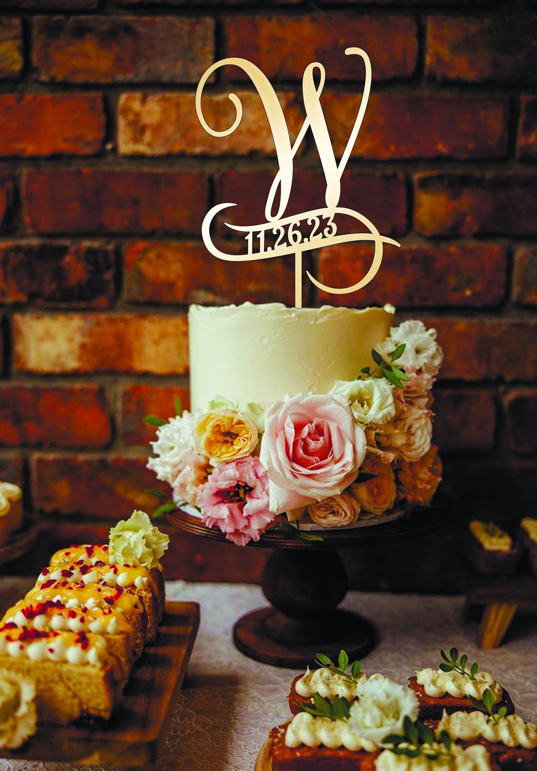 Wedding Cake Topper, W Cake Topper, Initials Cake Topper, Single Letter ...