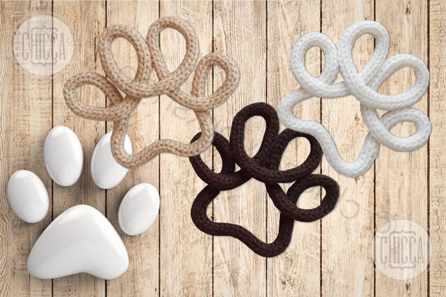 Dog Paw Pattern Handmade Tricotin Decoration - Etsy