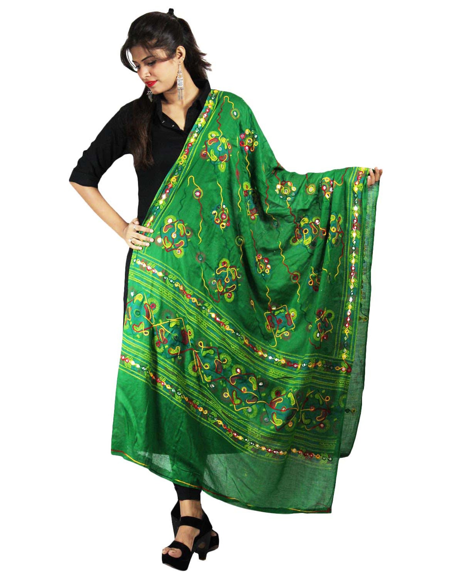 Cotton Dupatta Scarf Chunni Kutch Print Embroidery Neck Head - Etsy