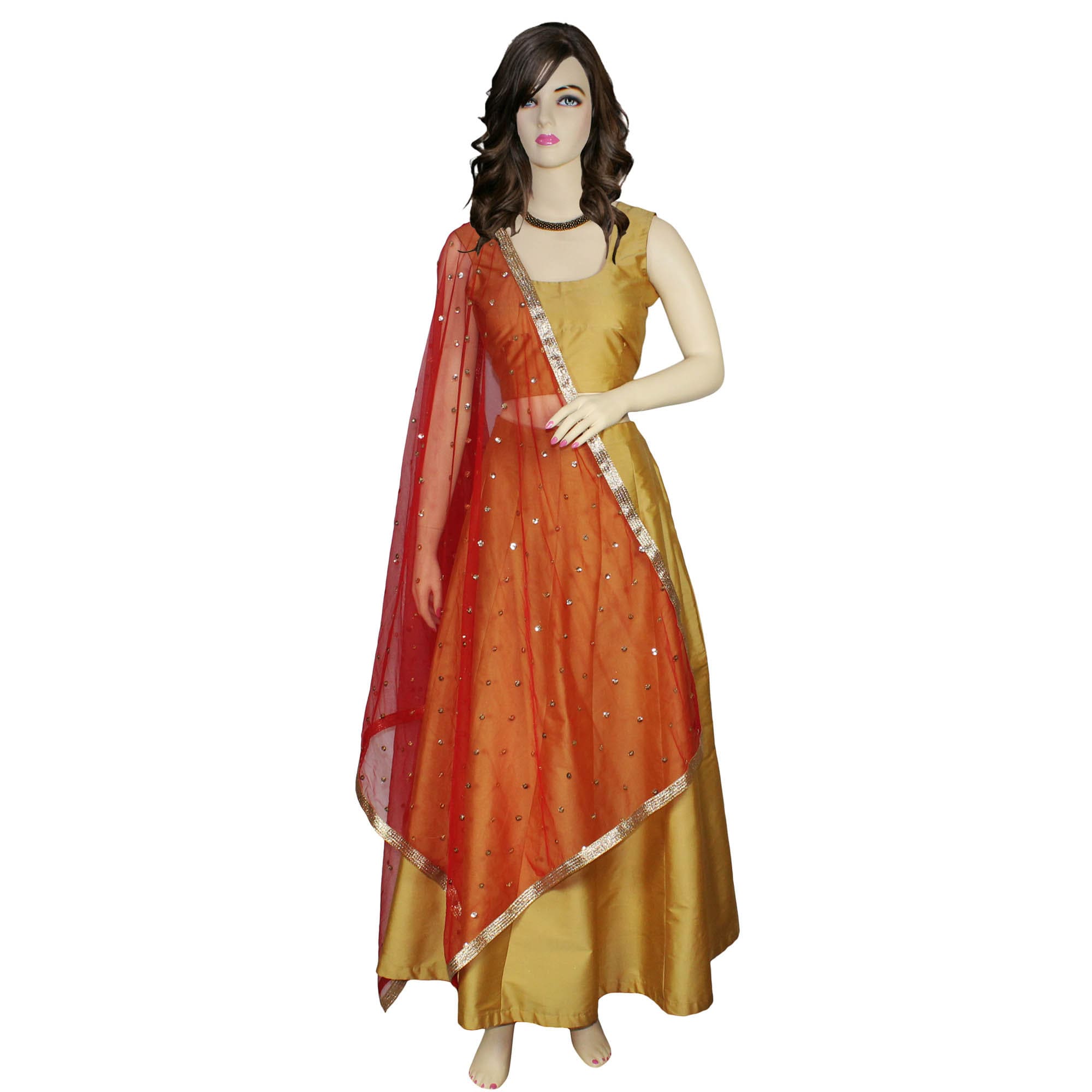 Dupatta Chunni Net Fabric Embroidery Golden Lace Scarf Stole | Etsy