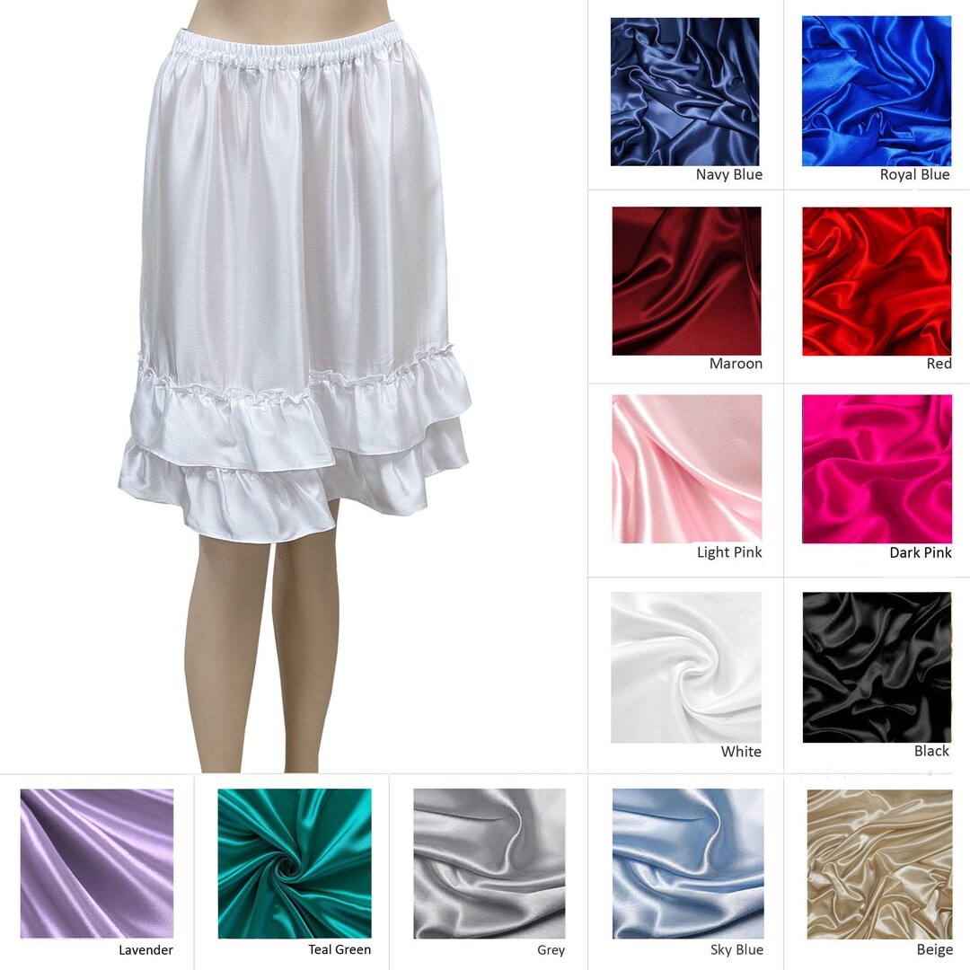 Satin Half Slip Skirt, Ruffle Slip Extender, Underskirt, Petticoat - Etsy
