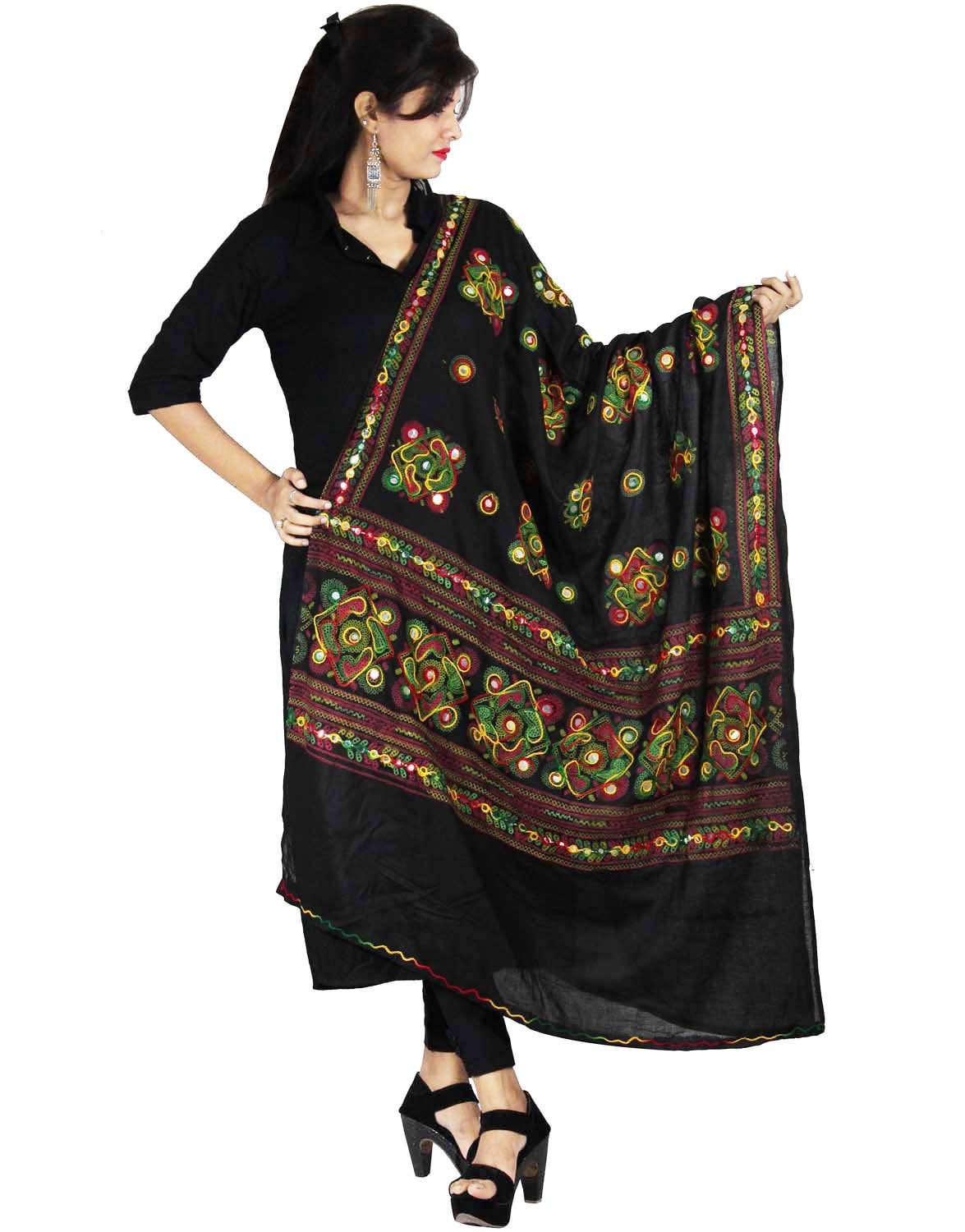 Cotton Dupatta Scarf Chunni Kutch Print Embroidery Neck Head | Etsy