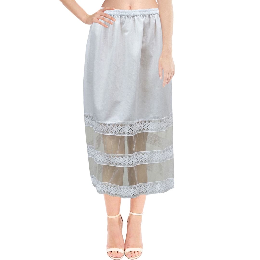 Cotton White Underskirt, Lacey Half Slip, Petticoat, Lingerie, Dress ...