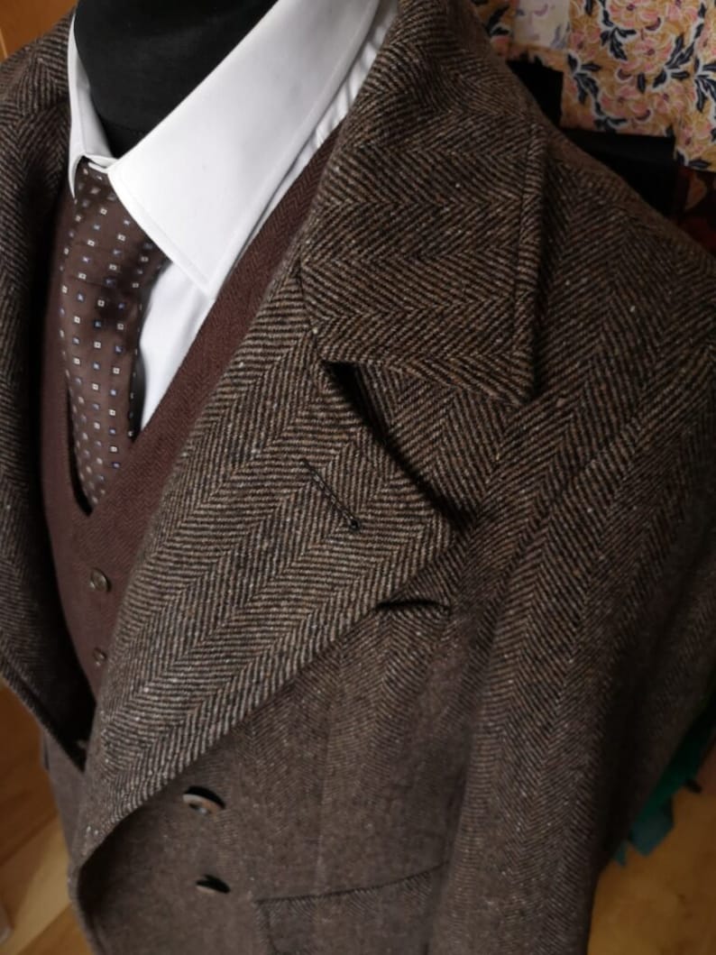 Men's Doublebreasted Tweed Overcoat, Ulster Coat, Greatcoat, Hand Made ...